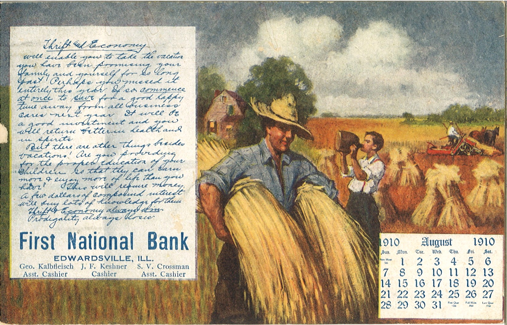 First National Bank postcard front – Madison County Historical Society